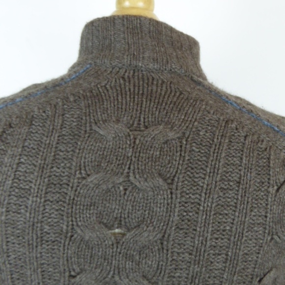 Ted Baker | Sweaters | Ted Baker Brown Chunky Wool Yak Cable Zip Aran ...